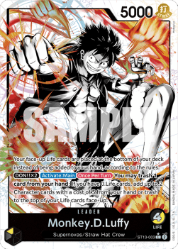 One Piece Monkey.D.Luffy (ST13-003) (V.2) ST-13 Alternate Art Englisch ...