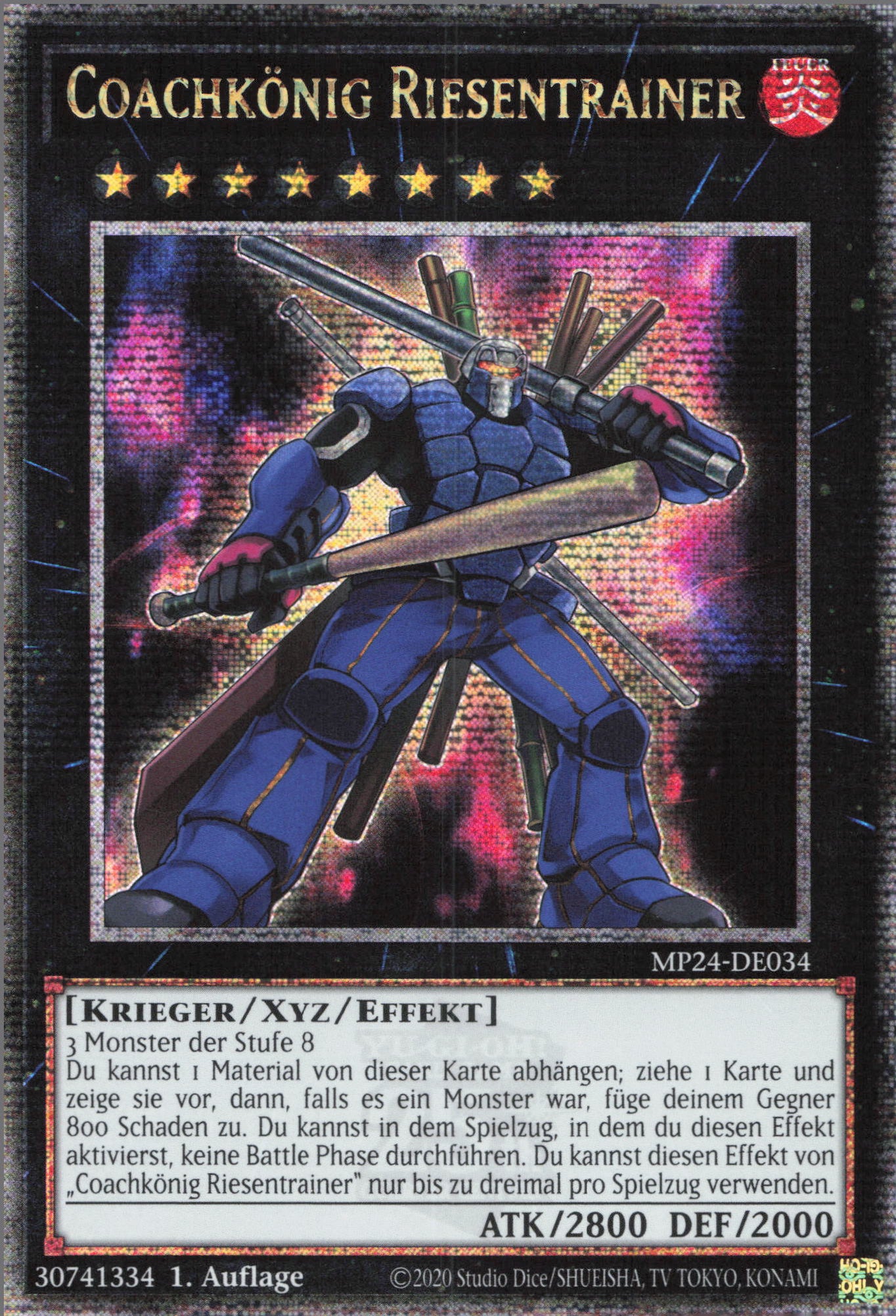 Yugioh Coachkönig Riesentrainer MP24-DE034 Quarter Century Secret Rare ...