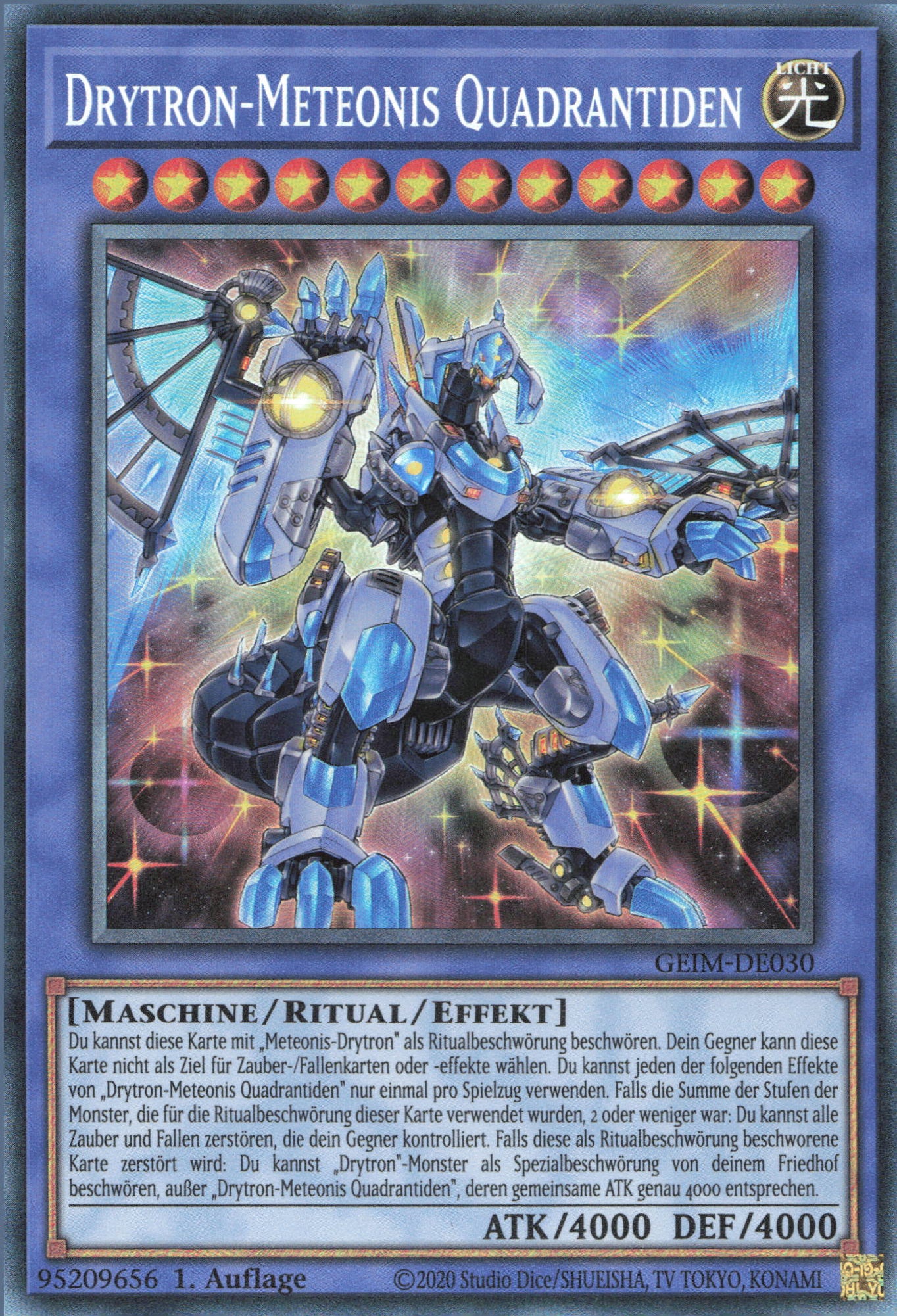 Yugioh Drytron-Meteonis Quadrantiden (V.2) GEIM-DE030 Collectors Rare ...