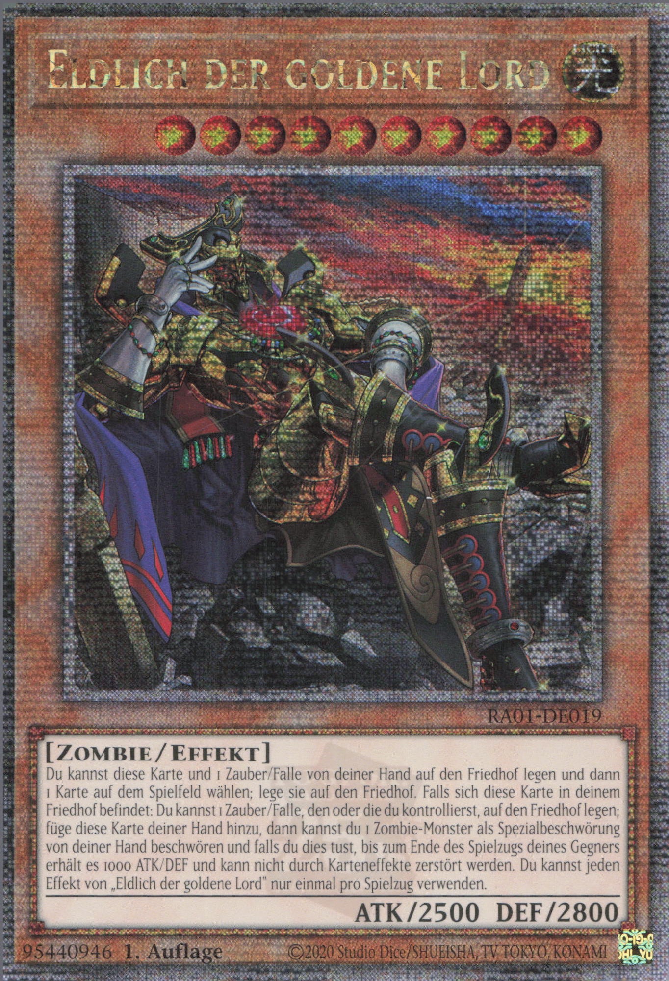 Yugioh Eldlich der goldene Lord (V.12) RA01-DE019 Quarter Century ...