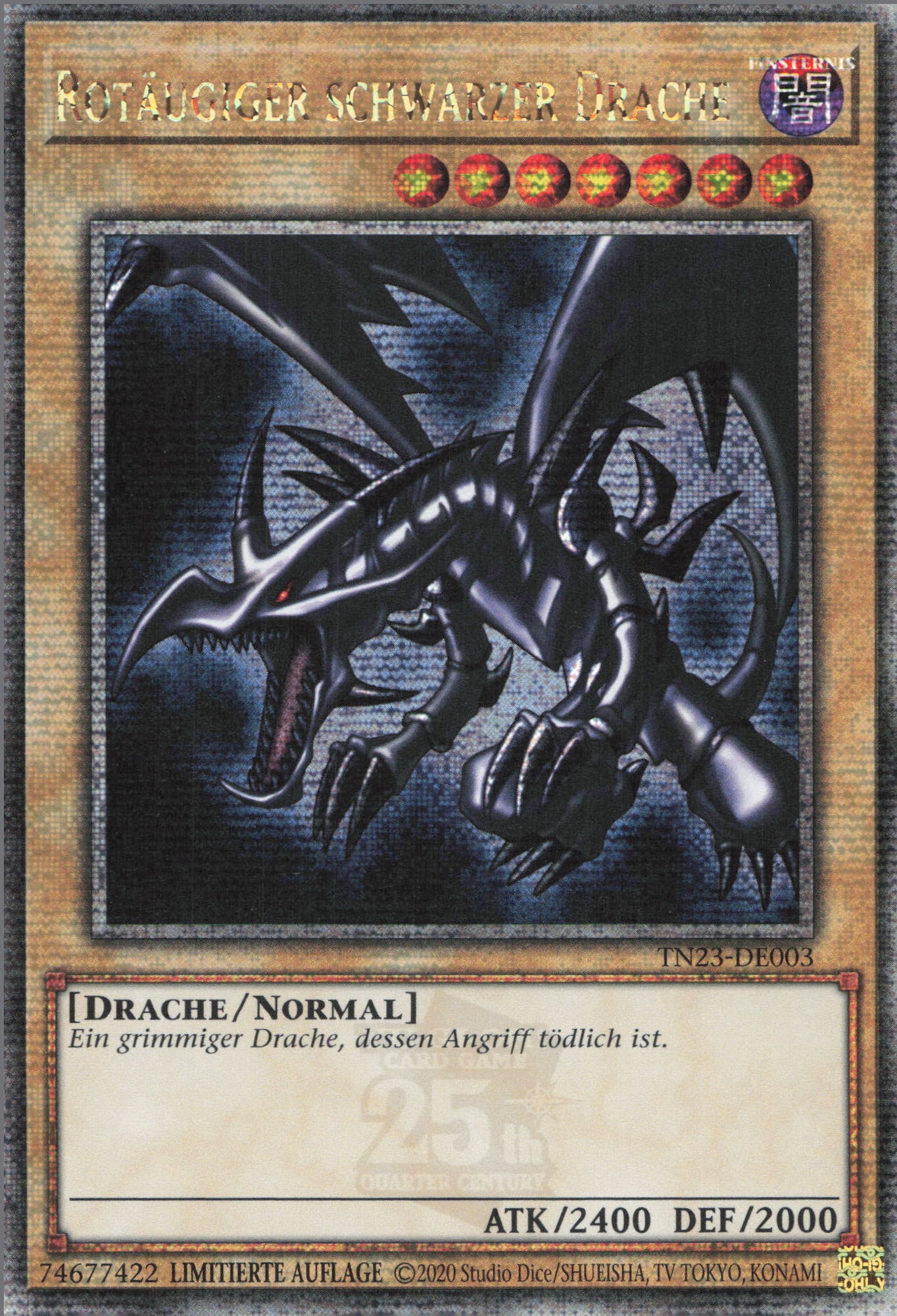 Rotäugiger schwarzer Drache TN23-DE003 Quarter Century Secret Rare — ReCollectibles