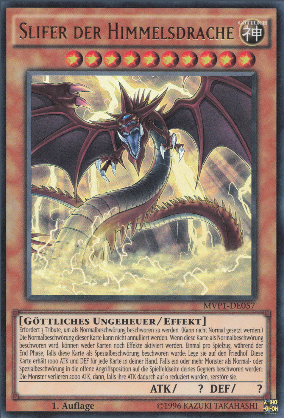 Slifer der Himmelsdrache (V.1) MVP1-DE057 Ultra Rare — ReCollectibles