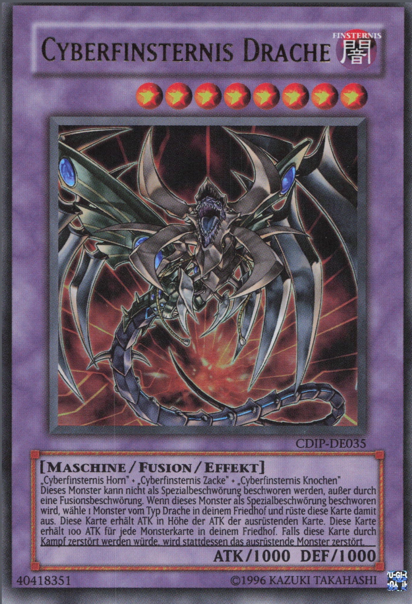Yugioh Cyberfinsternis Drache (V.1) CDIP-DE035 Ultra Rare Deutsch kaufen — ReCollectibles