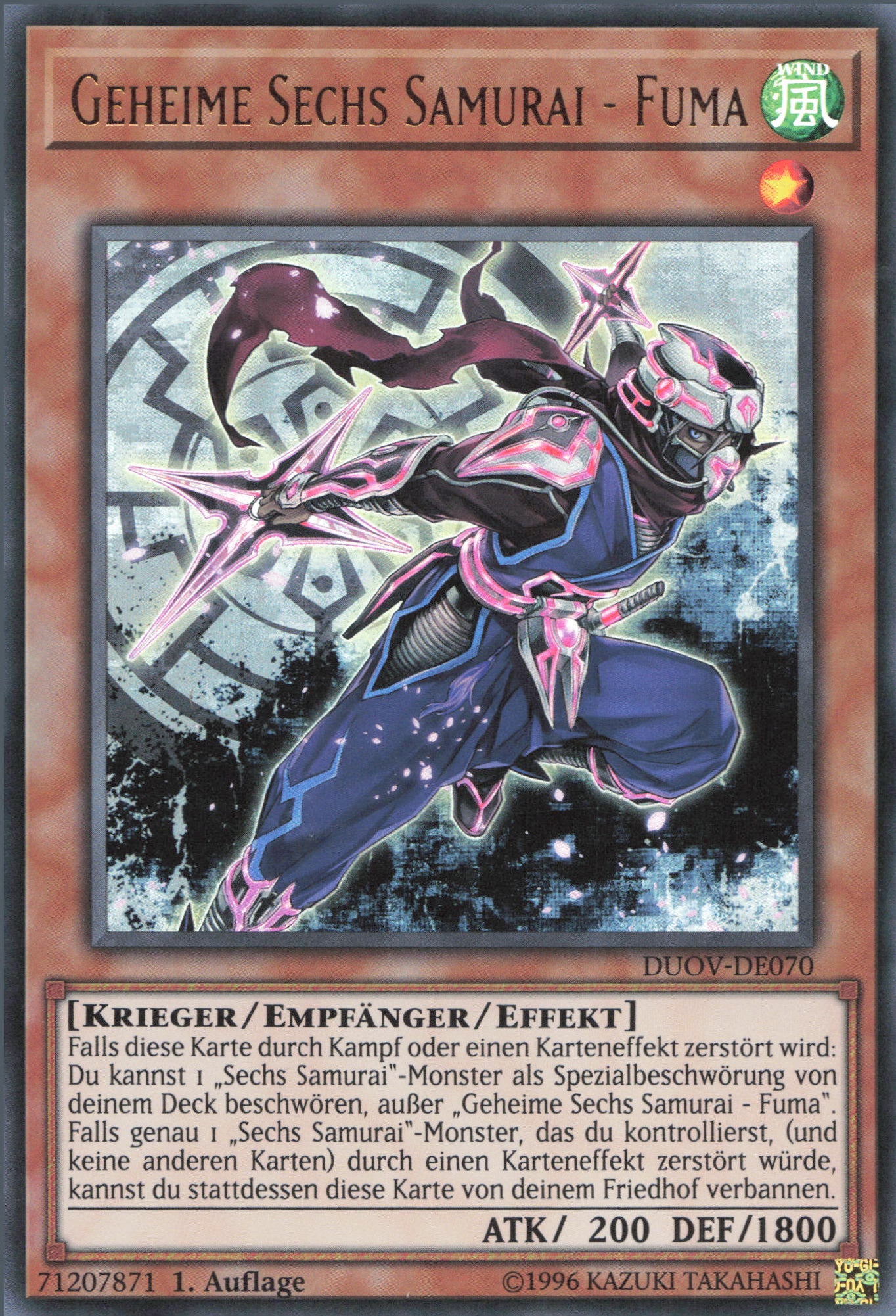 Geheime Sechs Samurai - Fuma DUOV-DE070 Ultra Rare — ReCollectibles