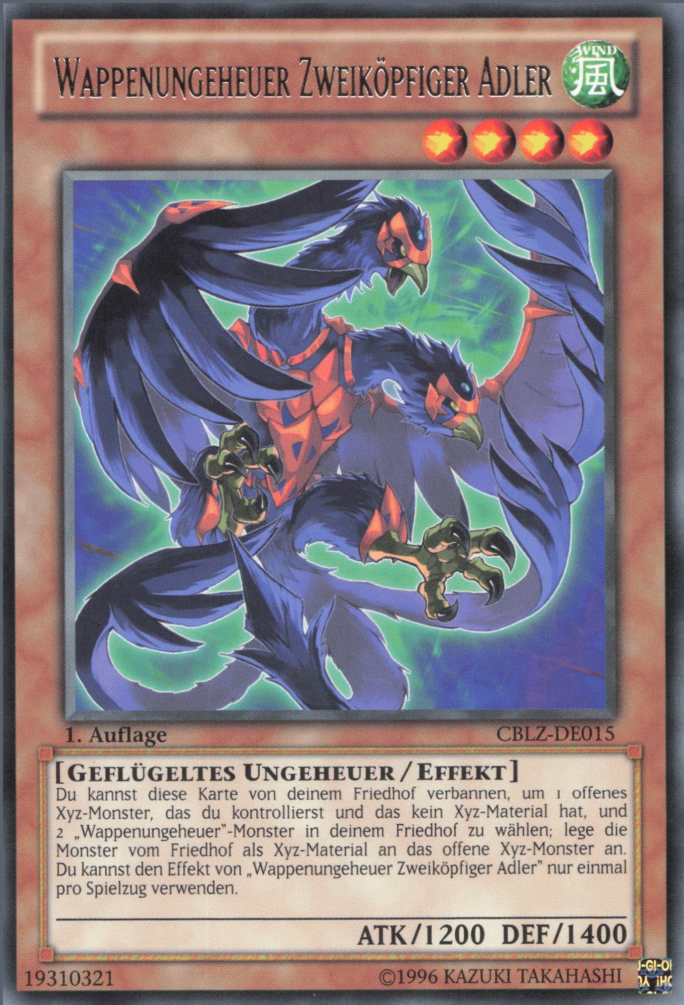 Yugioh Wappenungeheuer Zweiköpfiger Adler CBLZ-DE015 Rare Deutsch kaufen — ReCollectibles