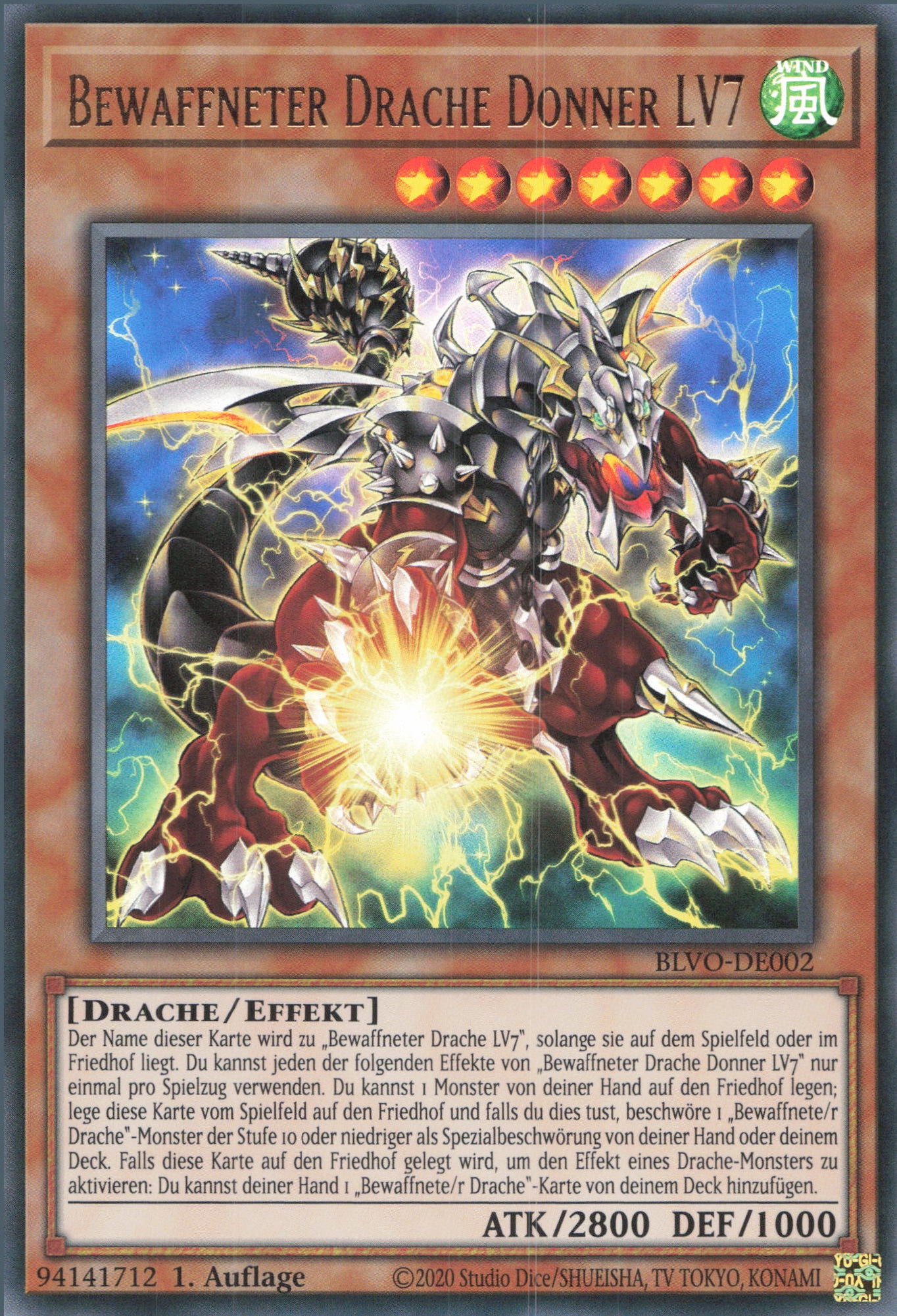 Yugioh Bewaffneter Drache Donner LV7 BLVO-DE002 Ultra Rare Deutsch kaufen — ReCollectibles